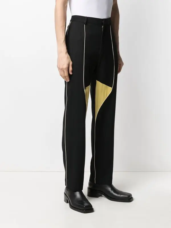 WALES BONNER Colour-block Straight Trousers