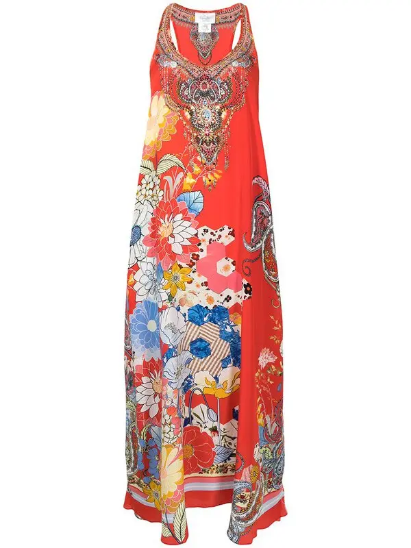 Camilla V-neck Racer-back Dress