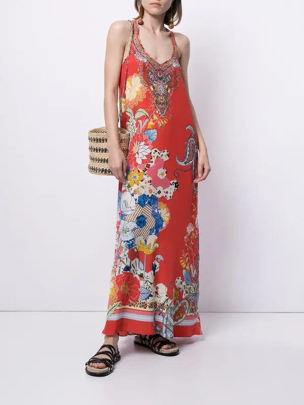 Camilla V-neck Racer-back Dress