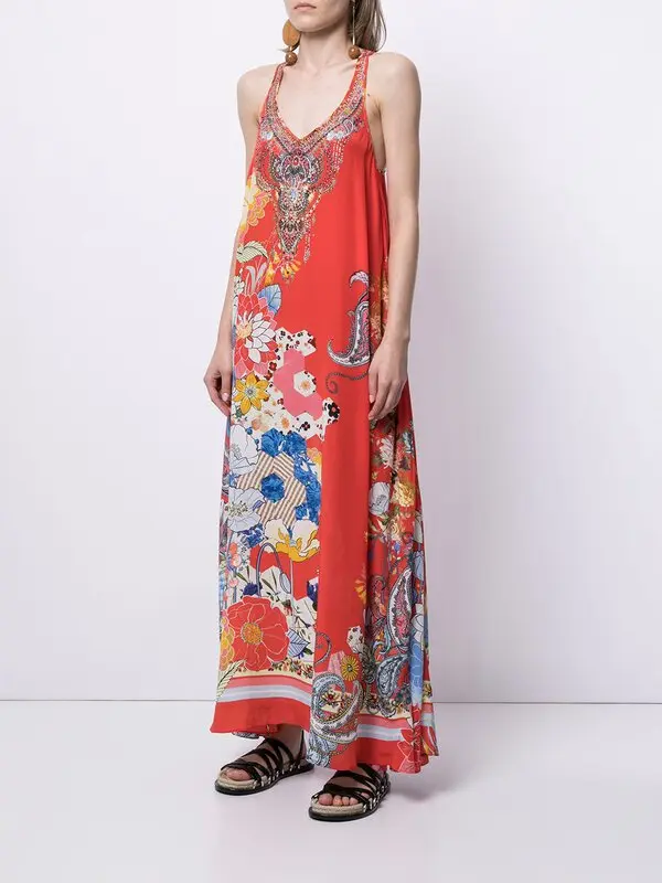 Camilla V-neck Racer-back Dress