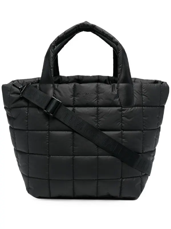 VEECOLLECTIVE Large Quilted Tote Bag - Black