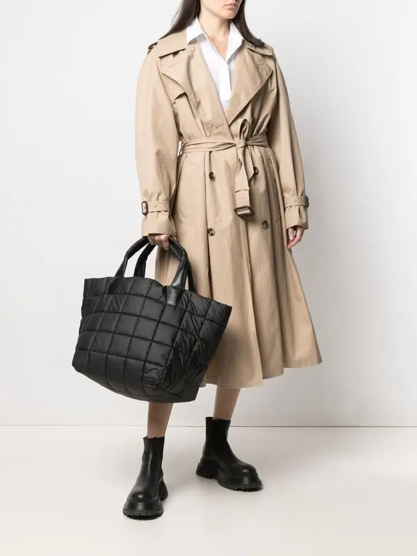 VEECOLLECTIVE Large Quilted Tote Bag - Black