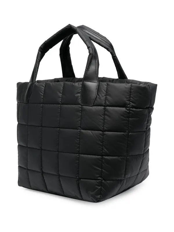 VEECOLLECTIVE Large Quilted Tote Bag - Black