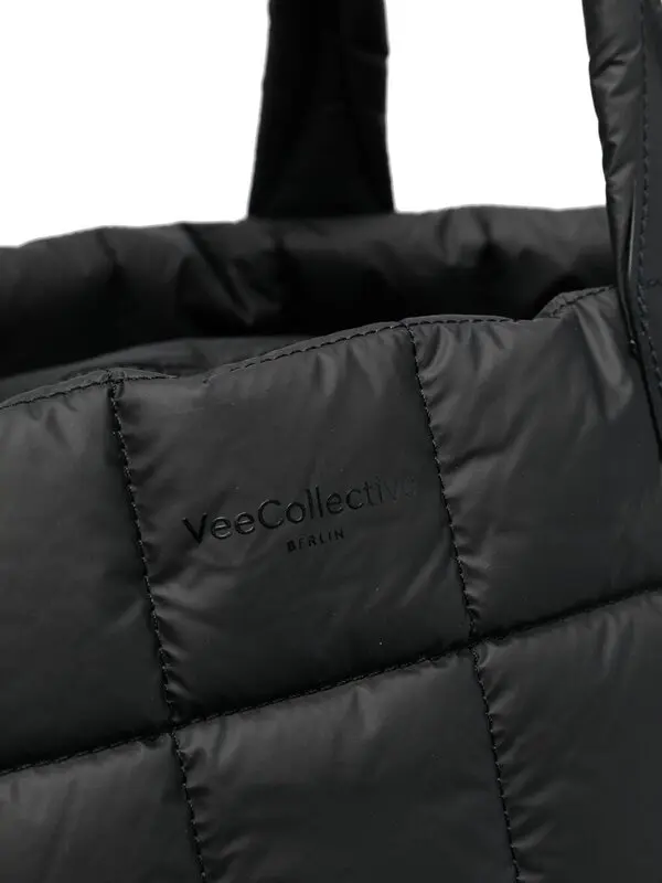 VEECOLLECTIVE Large Quilted Tote Bag - Black