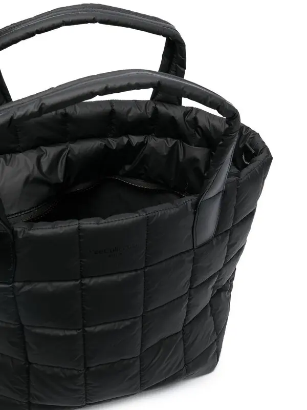 VEECOLLECTIVE Large Quilted Tote Bag - Black