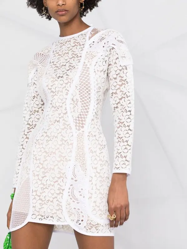Stella McCartney Floral-lace Panelled Mini-dress