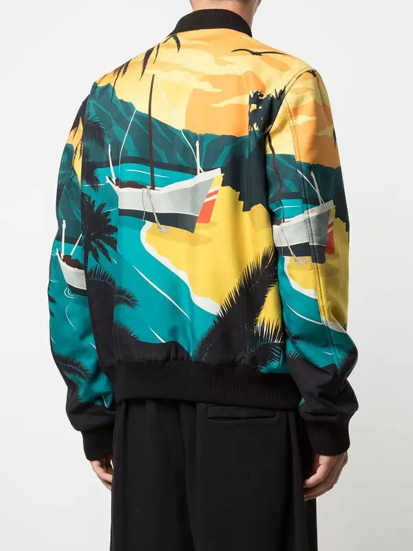 Balmain Reversible Tropical Print Bomber Jacket
