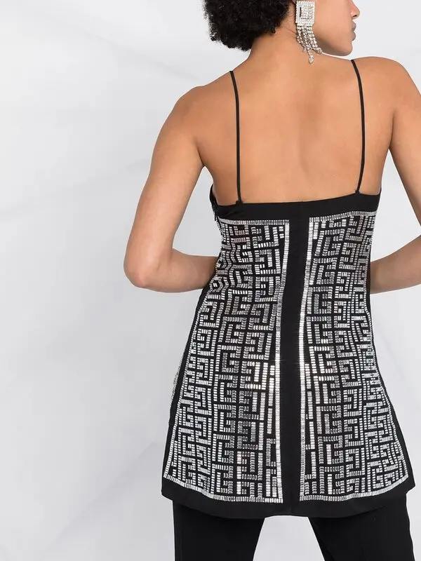 Balmain Crystal-embellished Vest Top