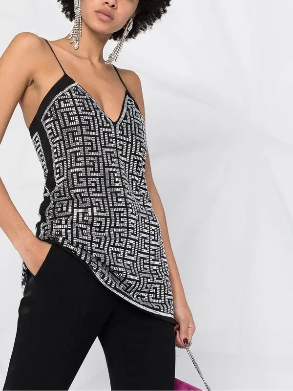 Balmain Crystal-embellished Vest Top