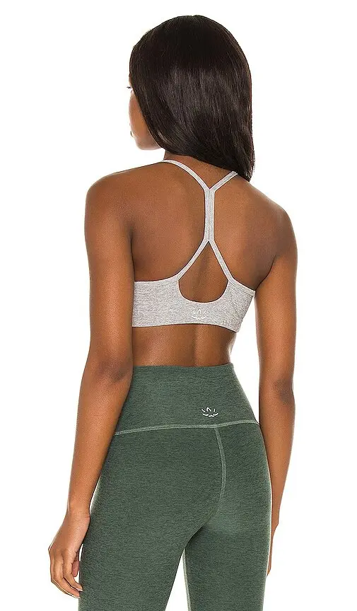 Beyond Yoga Spacedye Slim Racerback Bra In Grey - Silver Mist