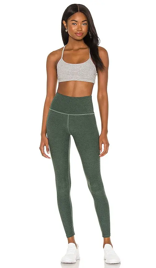 Beyond Yoga Spacedye Slim Racerback Bra In Grey - Silver Mist