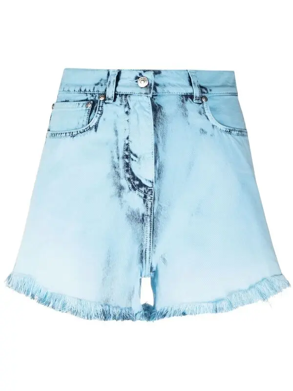 MSGM Distressed-effect Denim Shorts