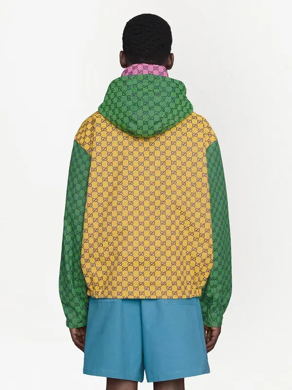 Gucci Gg Multicolour Canvas Zip Jacket - Brown | Editorialist