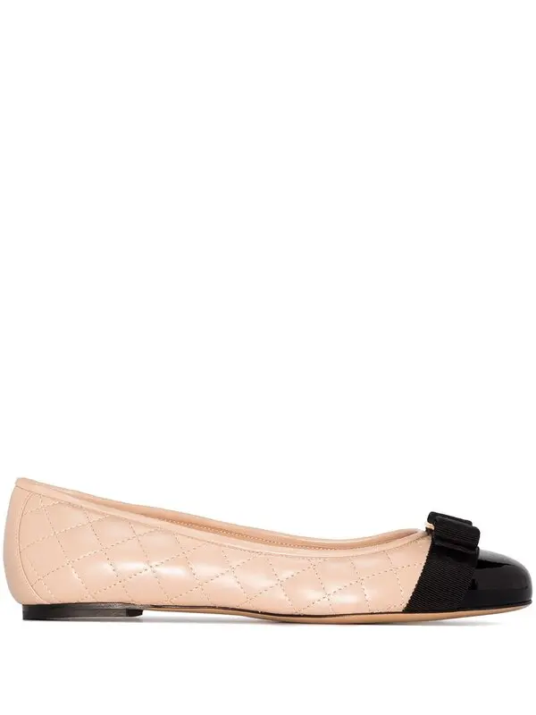 FERRAGAMO Quilted Ballerina Shoes - Neutrals