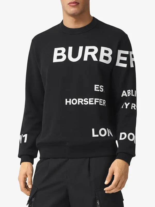 Burberry Horseferry-Print Cotton Sweatshirt - Black | Editorialist