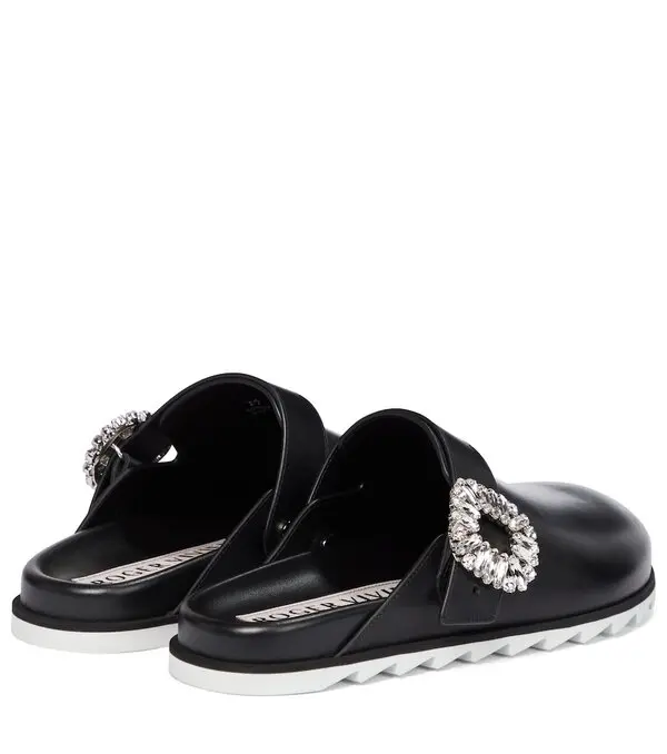 ROGER VIVIER Slidy Viv' Leather Mules