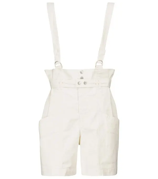 Isabel Marant Étoile Effie Linen And Cotton Suspender Shorts - White