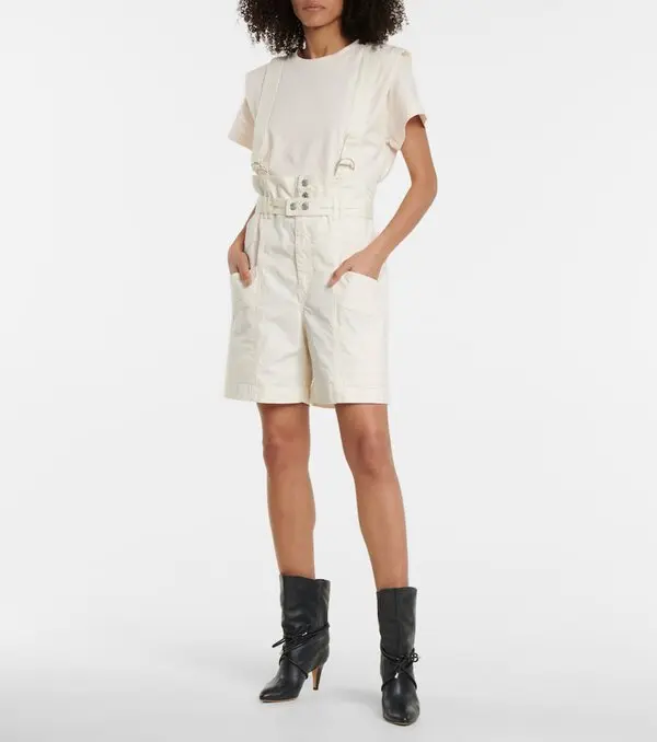 Isabel Marant Étoile Effie Linen Cotton Suspender Shorts