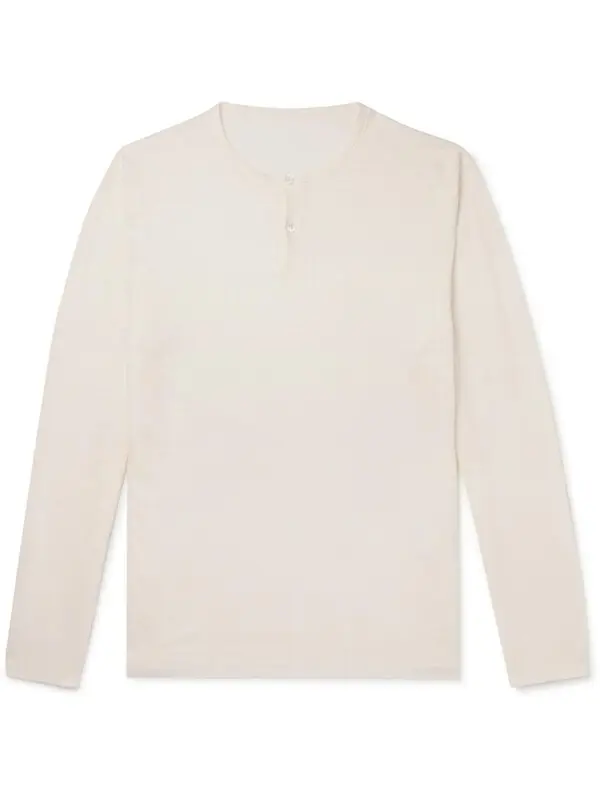 Anderson & Sheppard Linen Henley T-shirt Xl