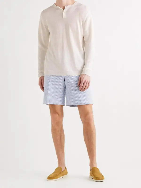 Anderson & Sheppard Linen Henley T-shirt Xl