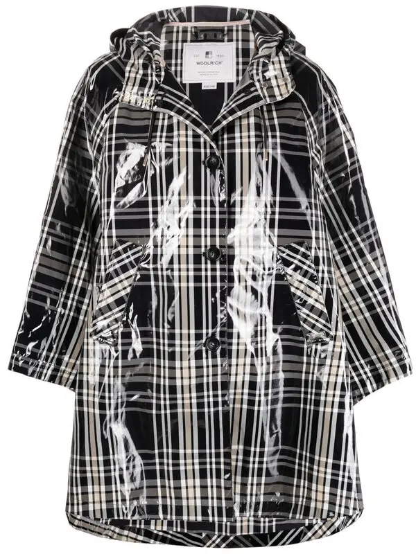 Woolrich Checked Print Raincoat