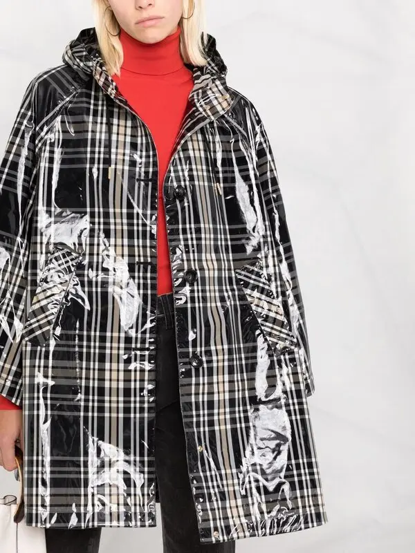 Woolrich Checked Print Raincoat