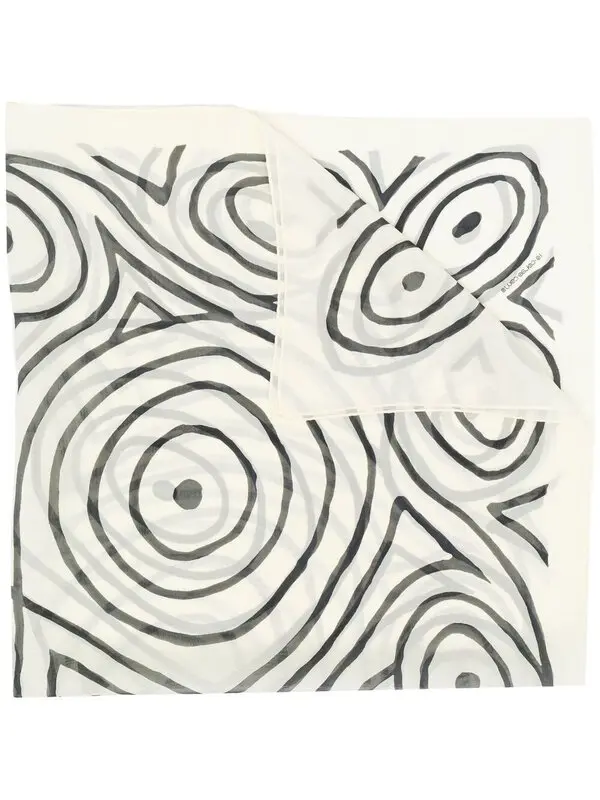 10 CORSO COMO Abstract-print Scarf - White
