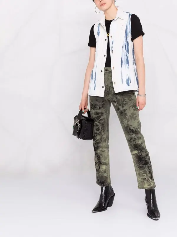 DIESEL® Sleeveless Bleached Denim Jacket
