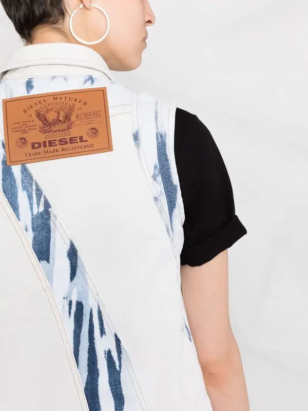 DIESEL® Sleeveless Bleached Denim Jacket