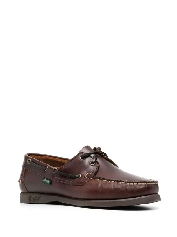 Paraboot Contrast Stitching Boat Shoes - Brown