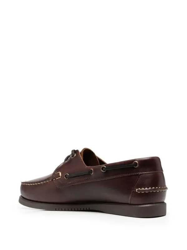 Paraboot Contrast Stitching Boat Shoes - Brown