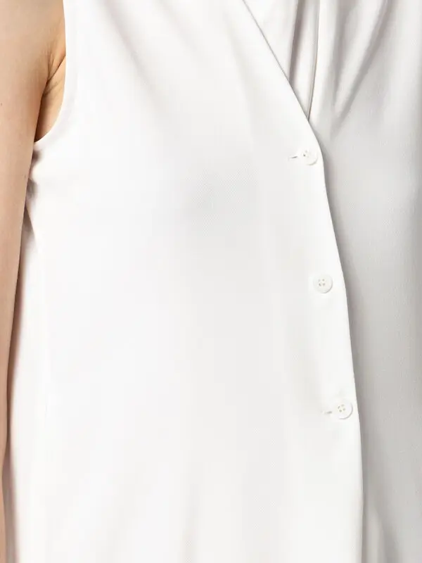 Goen.j Draped Sleeveless Dress - White