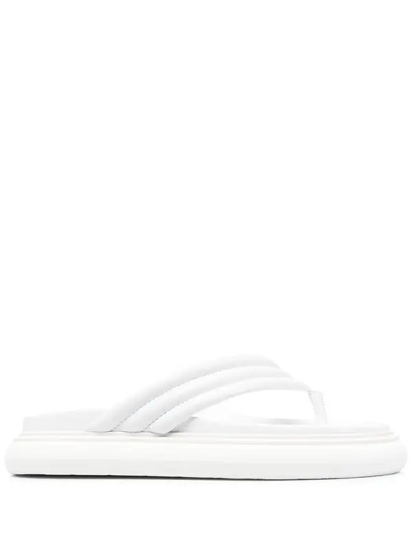 Attico Padded Leather Flip Flops - White