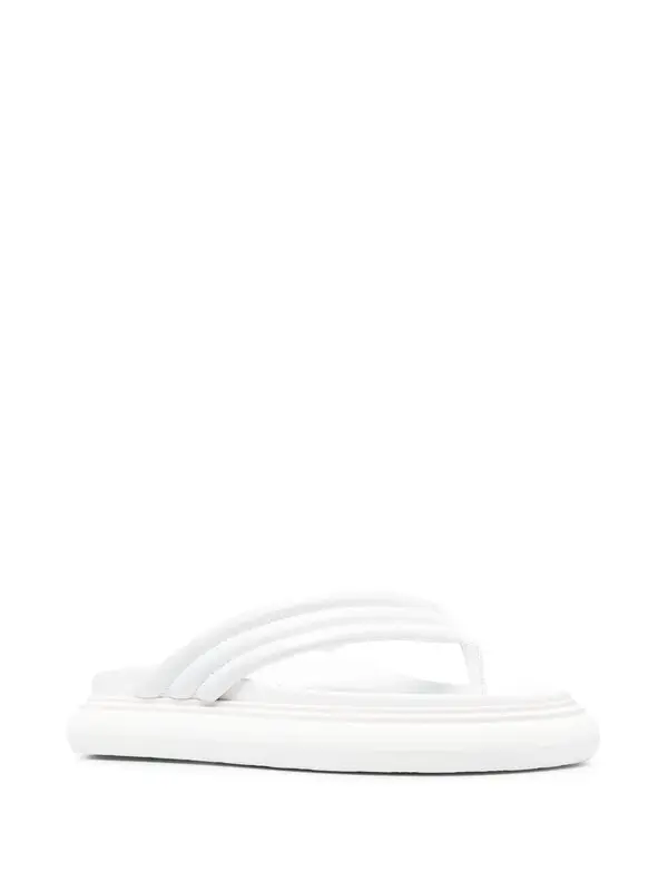 Attico Padded Leather Flip Flops - White