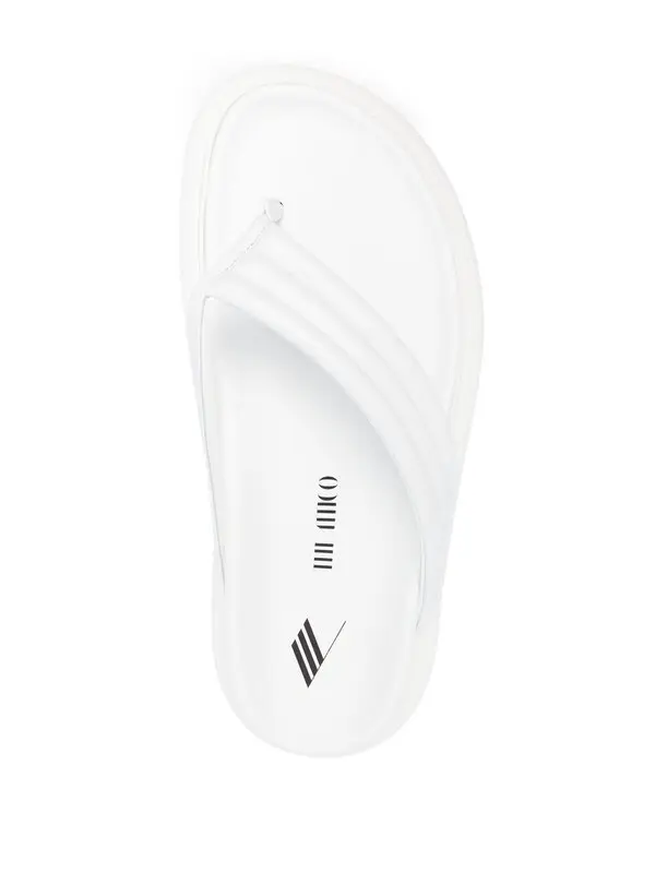 Attico Padded Leather Flip Flops - White