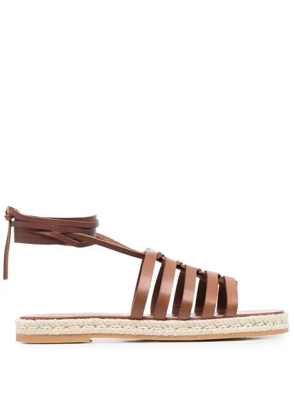TOD'S Strappy Leather Sandals - Brown