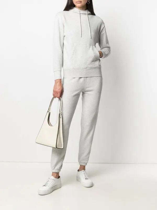 Vince Drawstring Cotton Hoodie - Grey