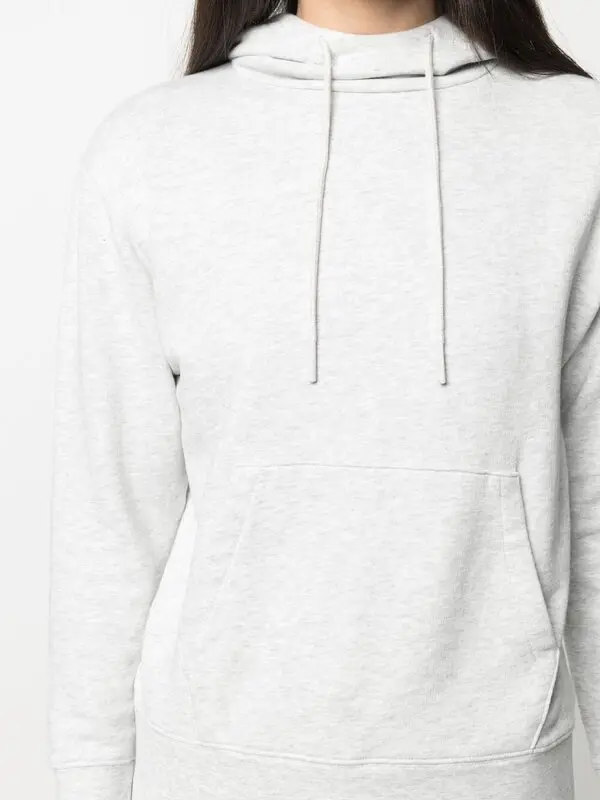 Vince Drawstring Cotton Hoodie - Grey