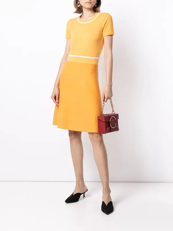 paule ka knit dress Paule Ka Ribbed-Knit Frilled Midi Dress in Black  UFO No More
