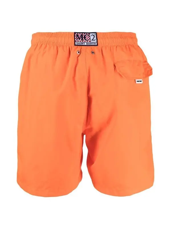 MC2 SAINT BARTH Logo Patch Swim Shorts - Orange