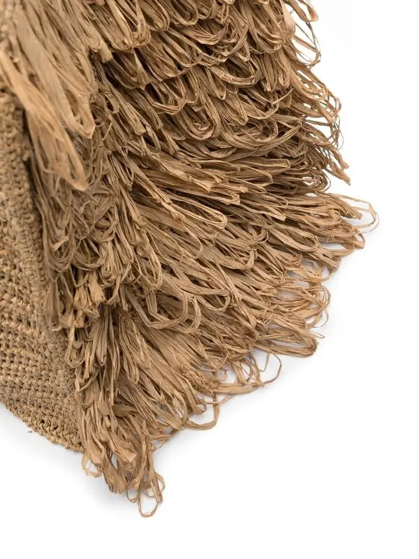 IBELIV Raffia Fringe Tote Bag - Neutrals
