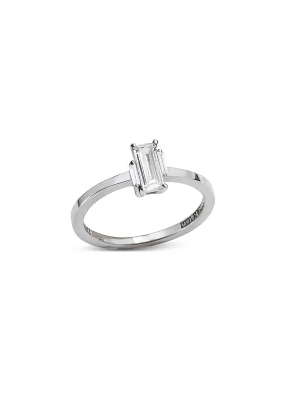 SUZANNE KALAN Fireworks Emerald Cut Ring - White Gold