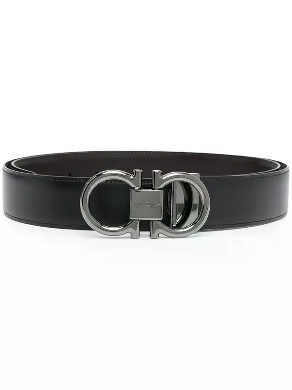FERRAGAMO Gancini Reversible Belt - Black