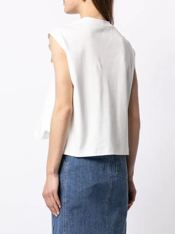 Goen.j Logo-embroidered Tuck-pleated Top