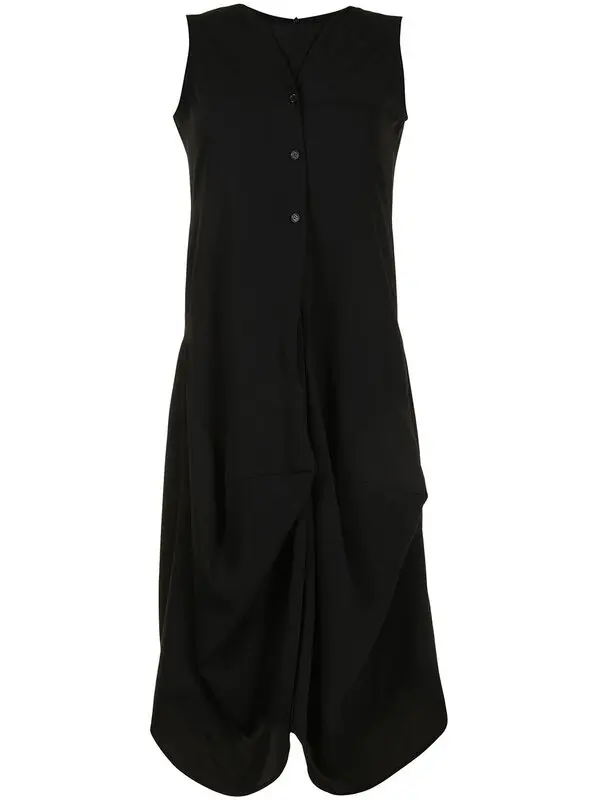 Goen.j Draped Sleeveless Dress - Black