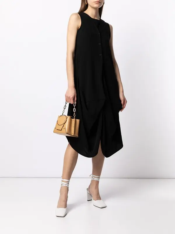 Goen.j Draped Sleeveless Dress - Black