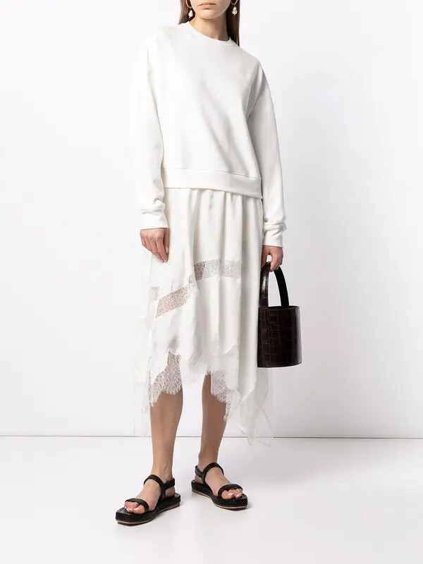 Goen.j Sweatshirt-layered Lace Dress