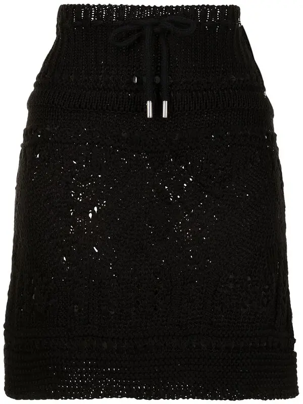 Goen.j Ribbed Crochet-knit Mini Skirt