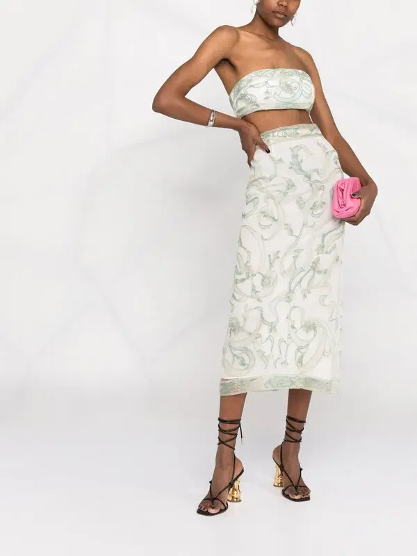 Emilio Pucci Evoluzioni Embroidered Organza Skirt