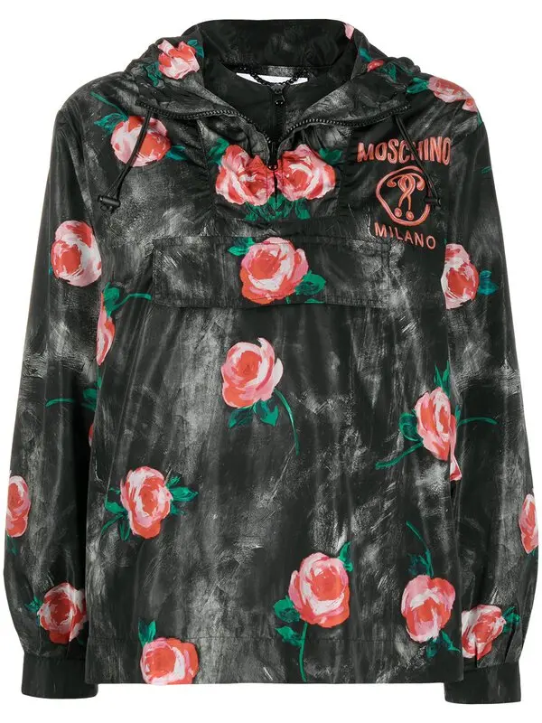 Moschino Printed Hooded Windbreaker